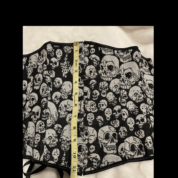 Tops | Gothic Black And White Skull Corset Size Xl | Poshmark